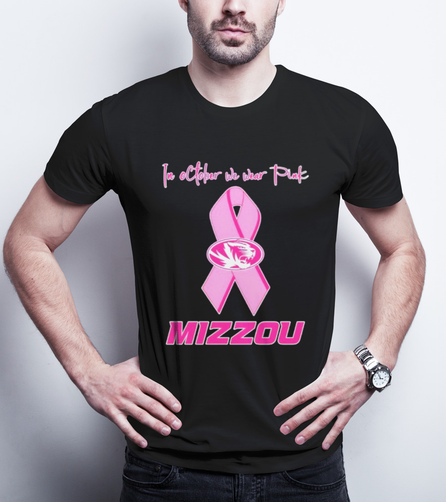 Missouri Tigers NCAA Football Breast Cancer Awareness In October We Wear Pink T-Shirt