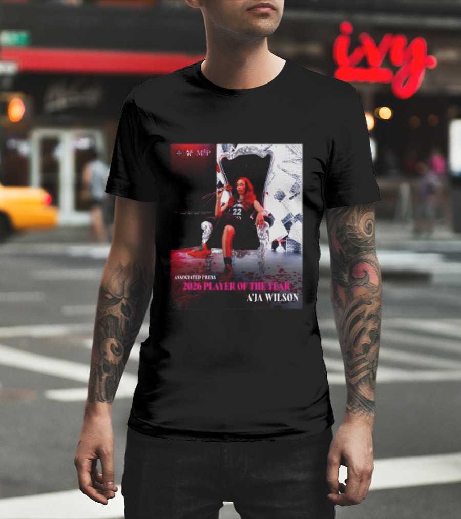 Las Vegas Aces A'ja Wilson 2026 Player Of The Year Associated Press MVP All T-Shirt