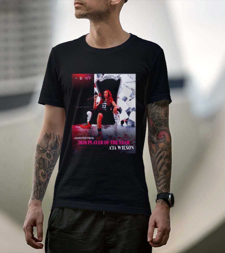 Las Vegas Aces A'ja Wilson 2026 Player Of The Year Associated Press MVP All T-Shirt