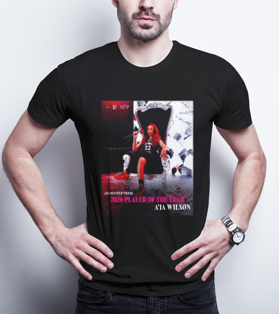 Las Vegas Aces A'ja Wilson 2026 Player Of The Year Associated Press MVP All T-Shirt