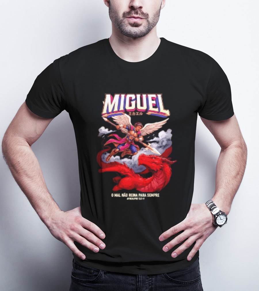 Miguel Angel Vs Dragon Apocalipse 12 7 9 O Mal Nao Reina Para Sempre T-Shirt
