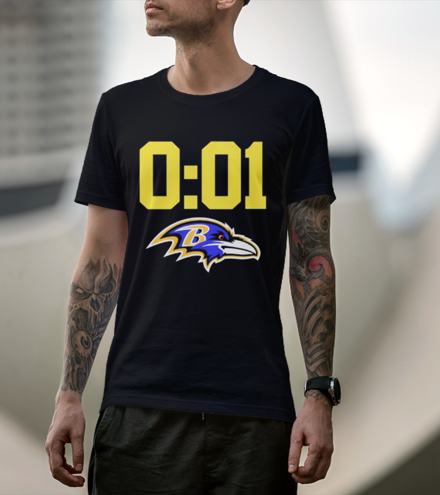 Baltimore Ravens 0:01 Logo NFL Football Team T-Shirt