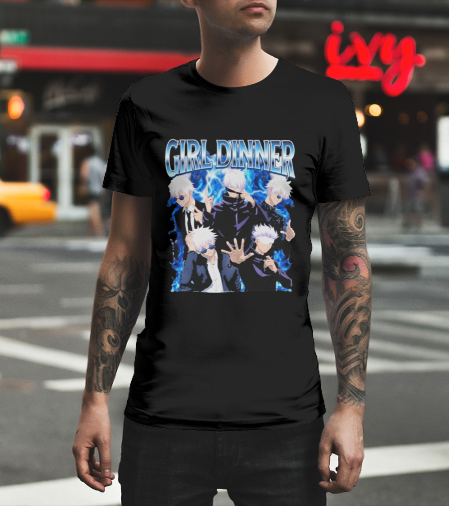 GIRL DINNER Gojo Jujutsu Kaisen Anime Character Collection T-Shirt