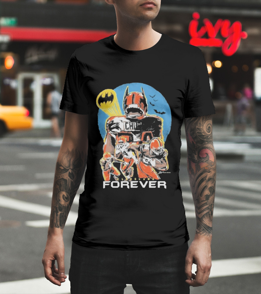 Cleveland Browns Nick Chubb Batman Signal Forever T-Shirt