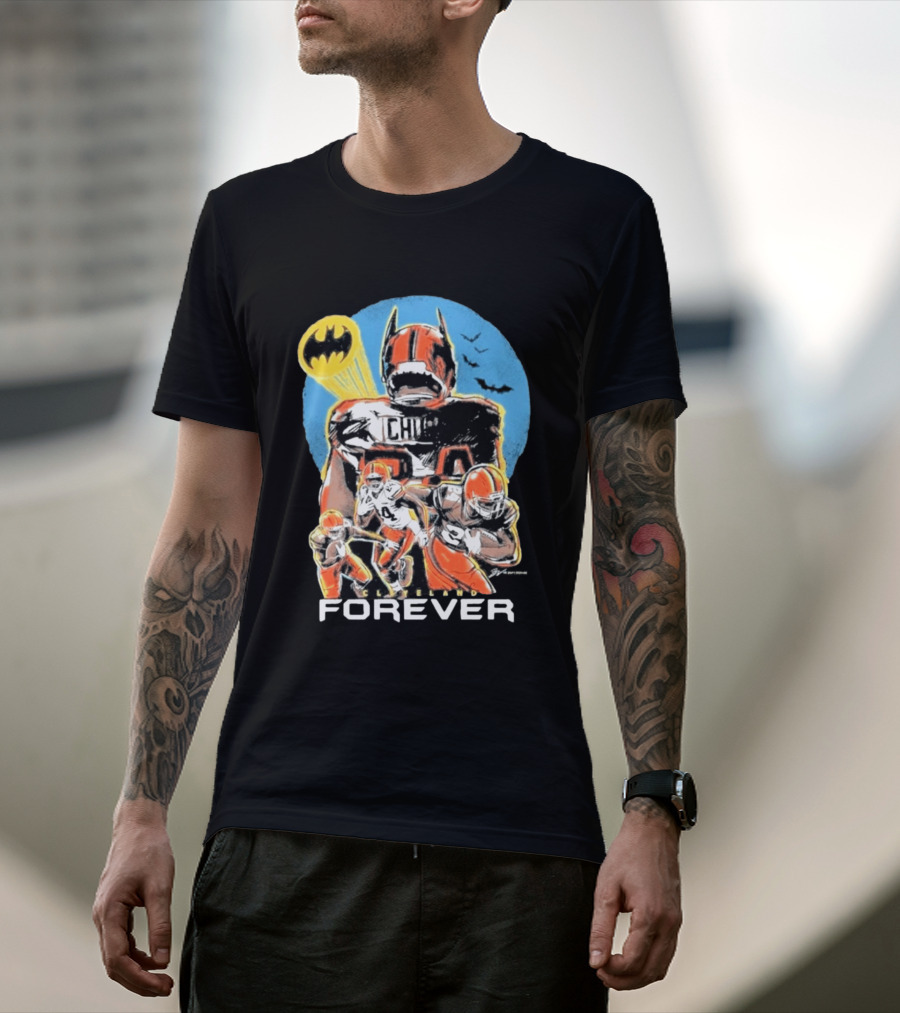 Cleveland Browns Nick Chubb Batman Signal Forever T-Shirt