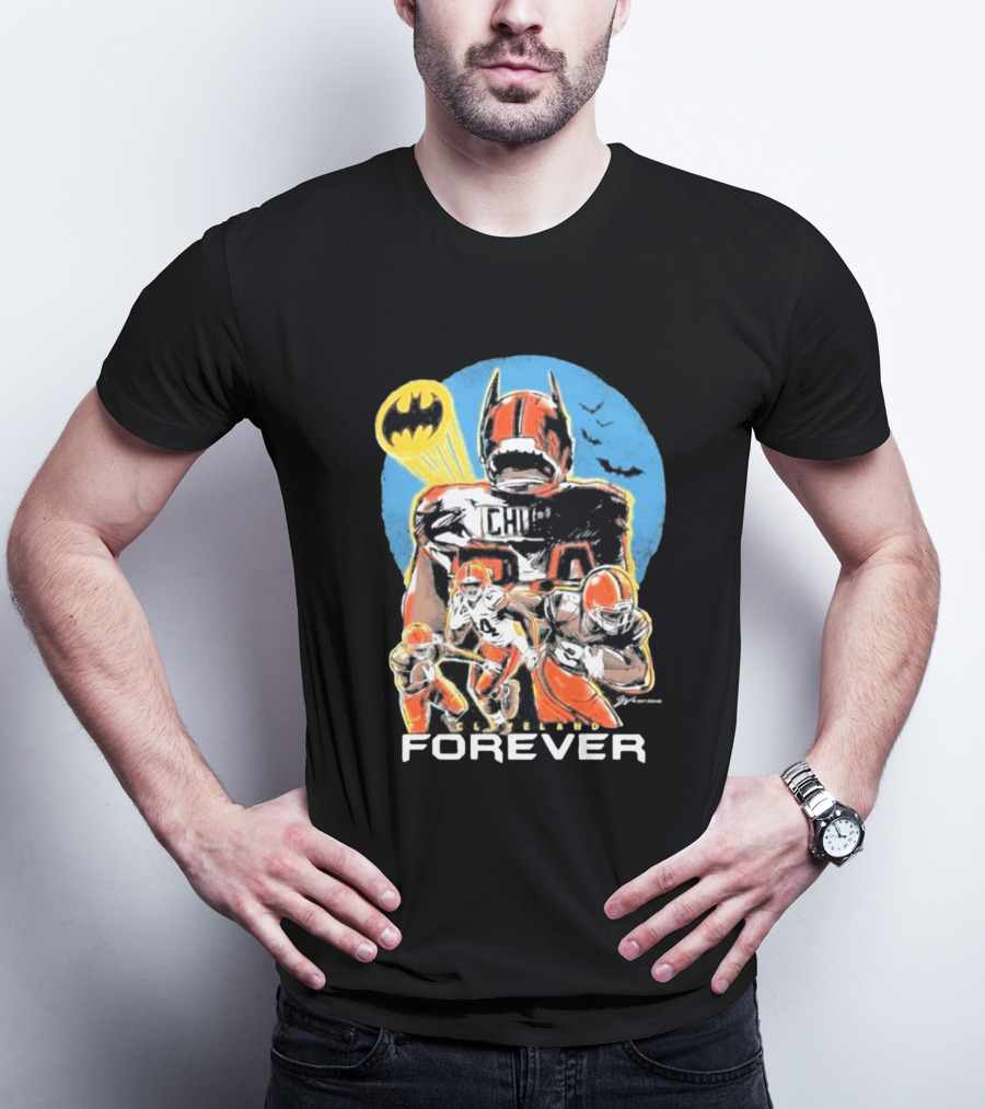 Cleveland Browns Nick Chubb Batman Signal Forever T-Shirt