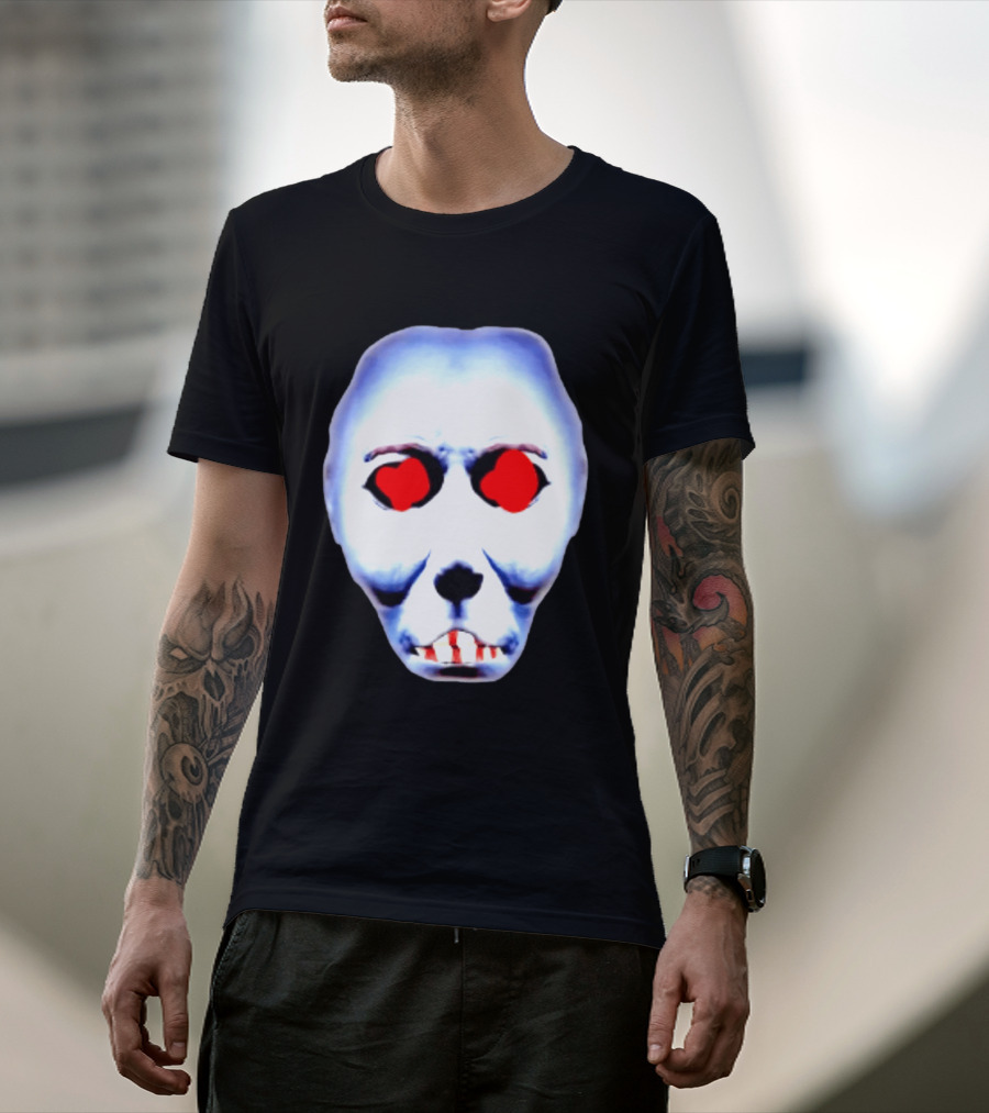 Creepy Alien Face With Red Eyes And Bread Teeth Surrealistic T-Shirt