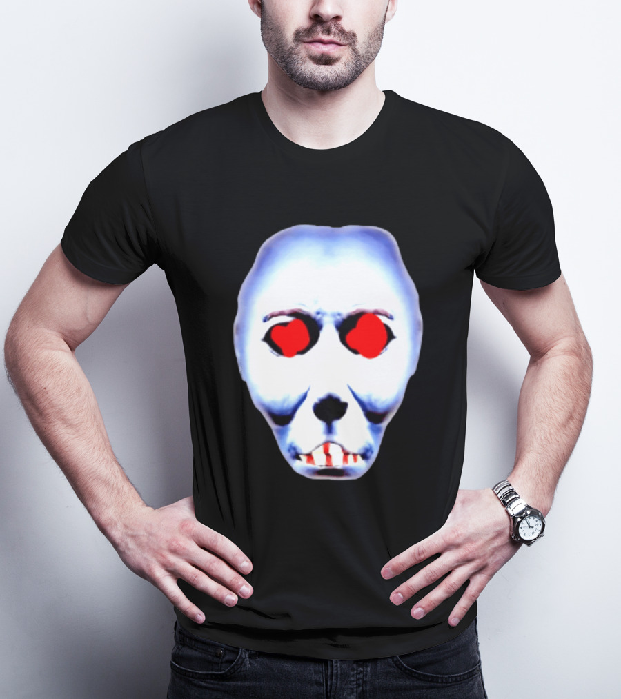 Creepy Alien Face With Red Eyes And Bread Teeth Surrealistic T-Shirt