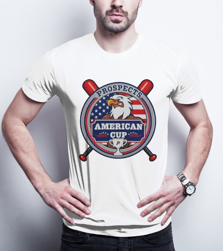Prospects American Cup Eagle Emblem With USA Flag And Trophy T-Shirt