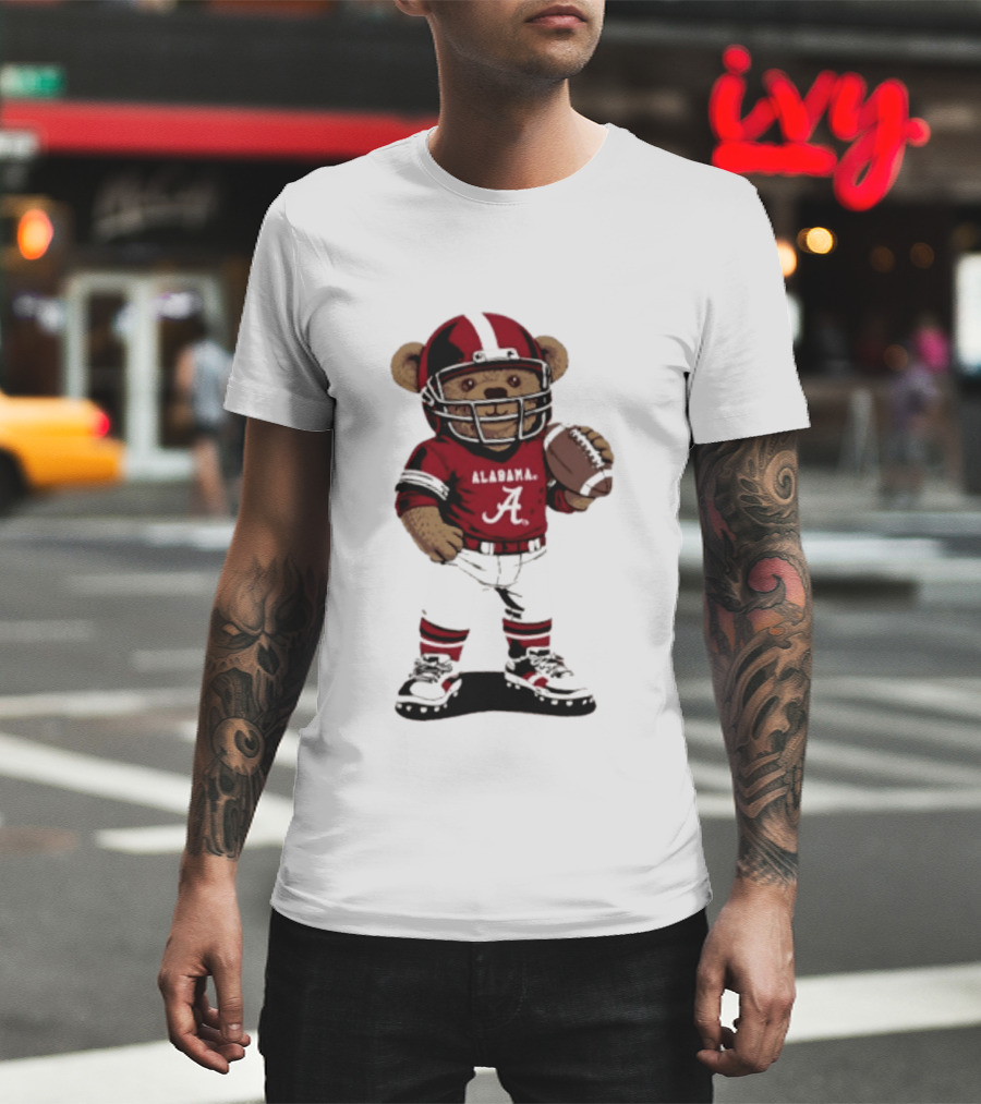 Alabama Crimson Tide 2026 Teddy Bear Football NCAA Team Spirit T-Shirt