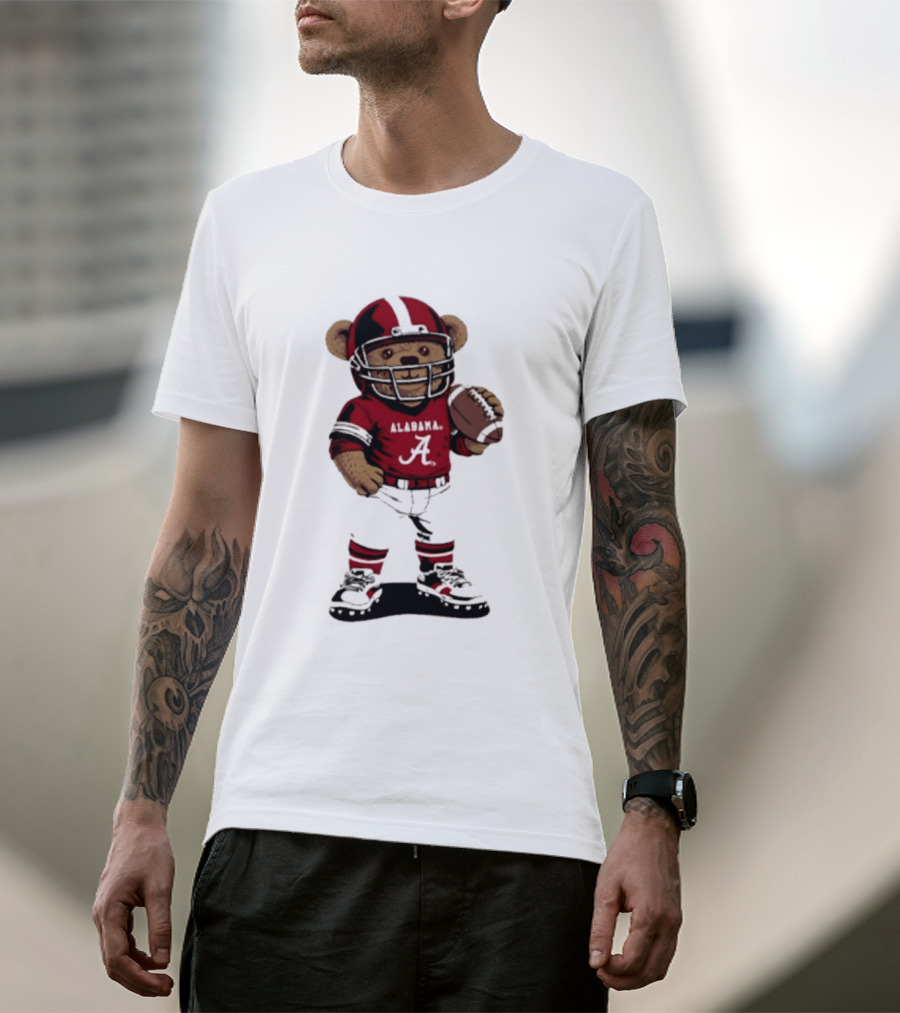 Alabama Crimson Tide 2026 Teddy Bear Football NCAA Team Spirit T-Shirt