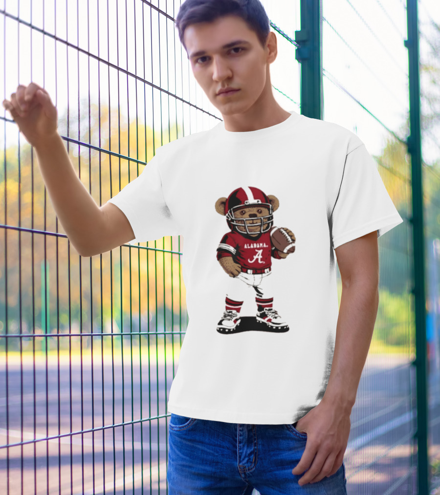 Alabama Crimson Tide 2026 Teddy Bear Football NCAA Team Spirit T-Shirt