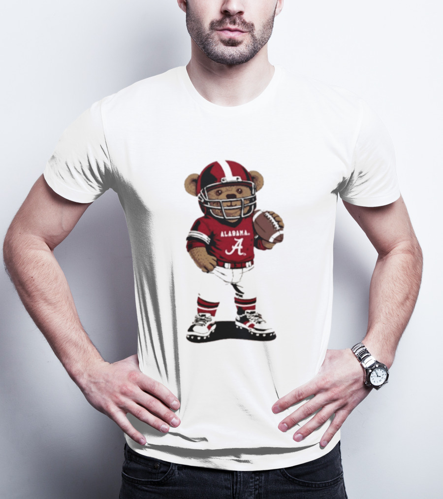 Alabama Crimson Tide 2026 Teddy Bear Football NCAA Team Spirit T-Shirt