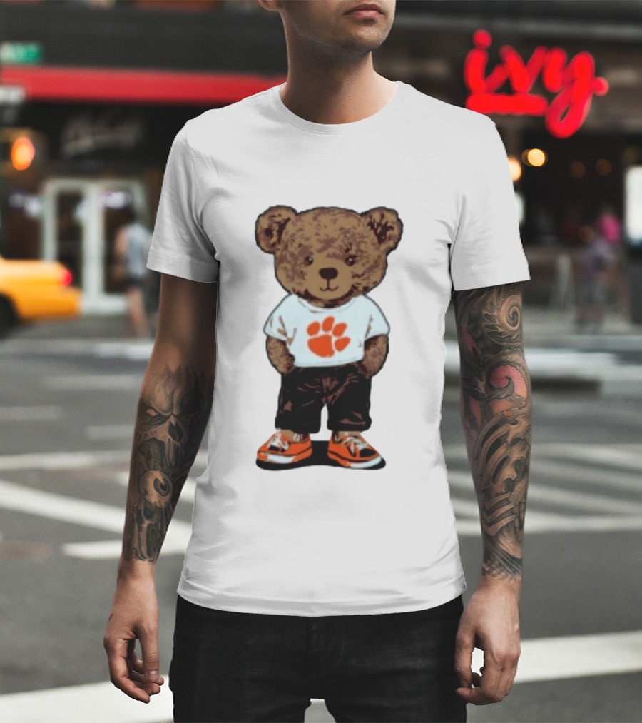 Clemson Tigers 2026 NCAA Bear Graphic With Paw Print T-Shirt