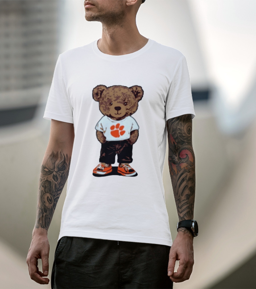 Clemson Tigers 2026 NCAA Bear Graphic With Paw Print T-Shirt