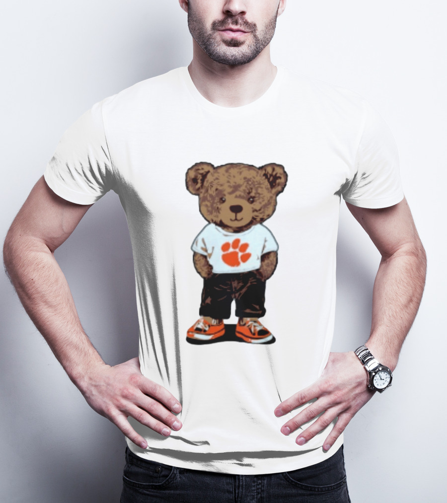 Clemson Tigers 2026 NCAA Bear Graphic With Paw Print T-Shirt