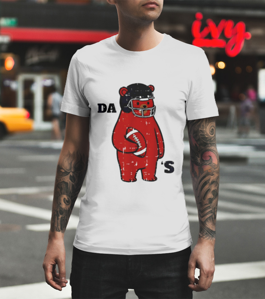 Da Bears Football Bear Helmet Holding Football T-Shirt