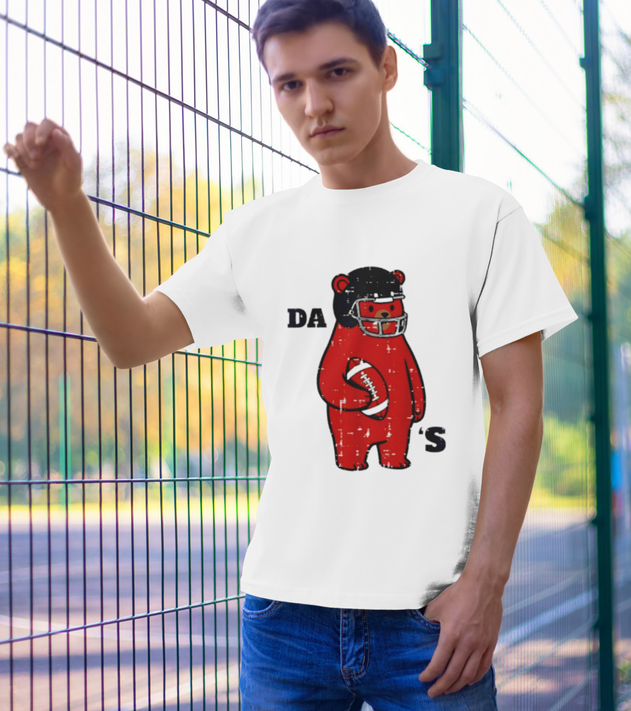 Da Bears Football Bear Helmet Holding Football T-Shirt