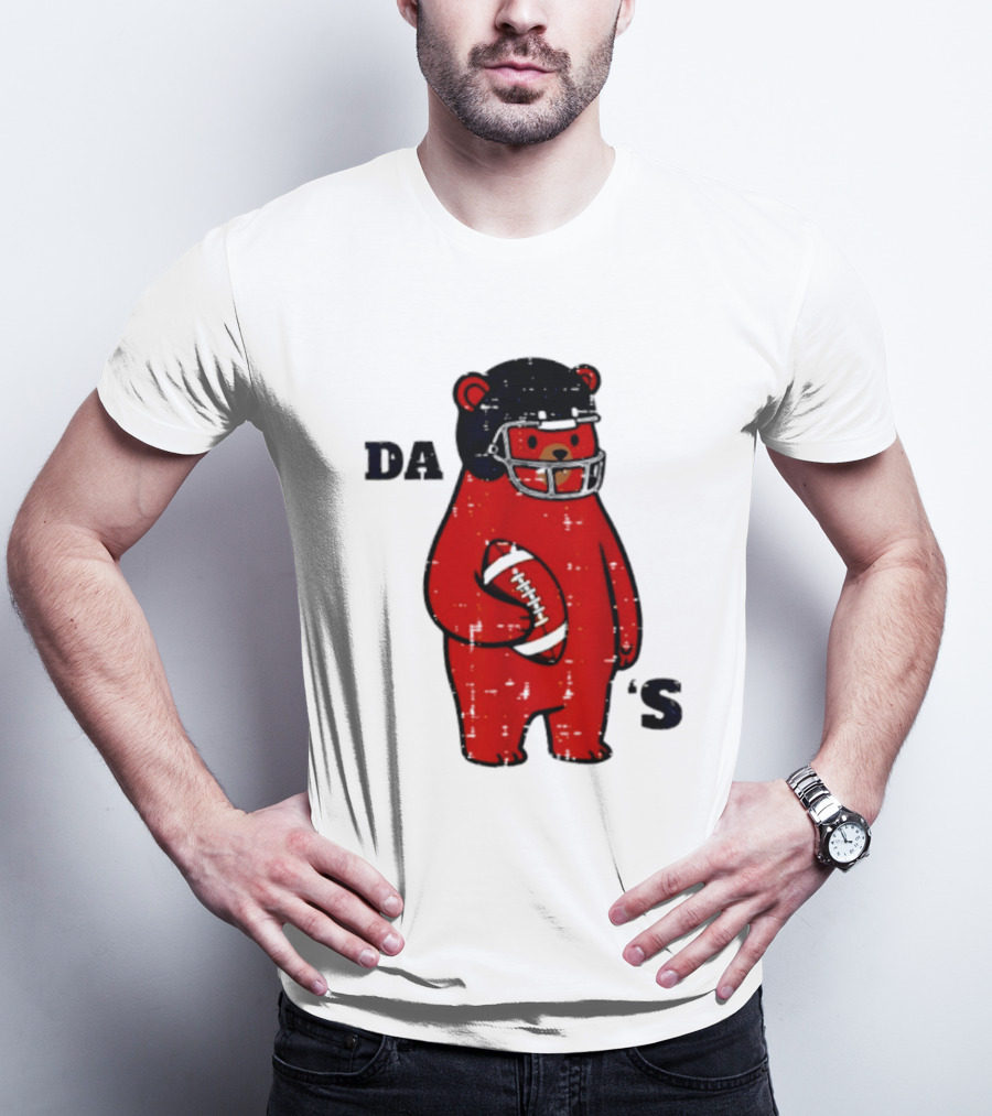 Da Bears Football Bear Helmet Holding Football T-Shirt