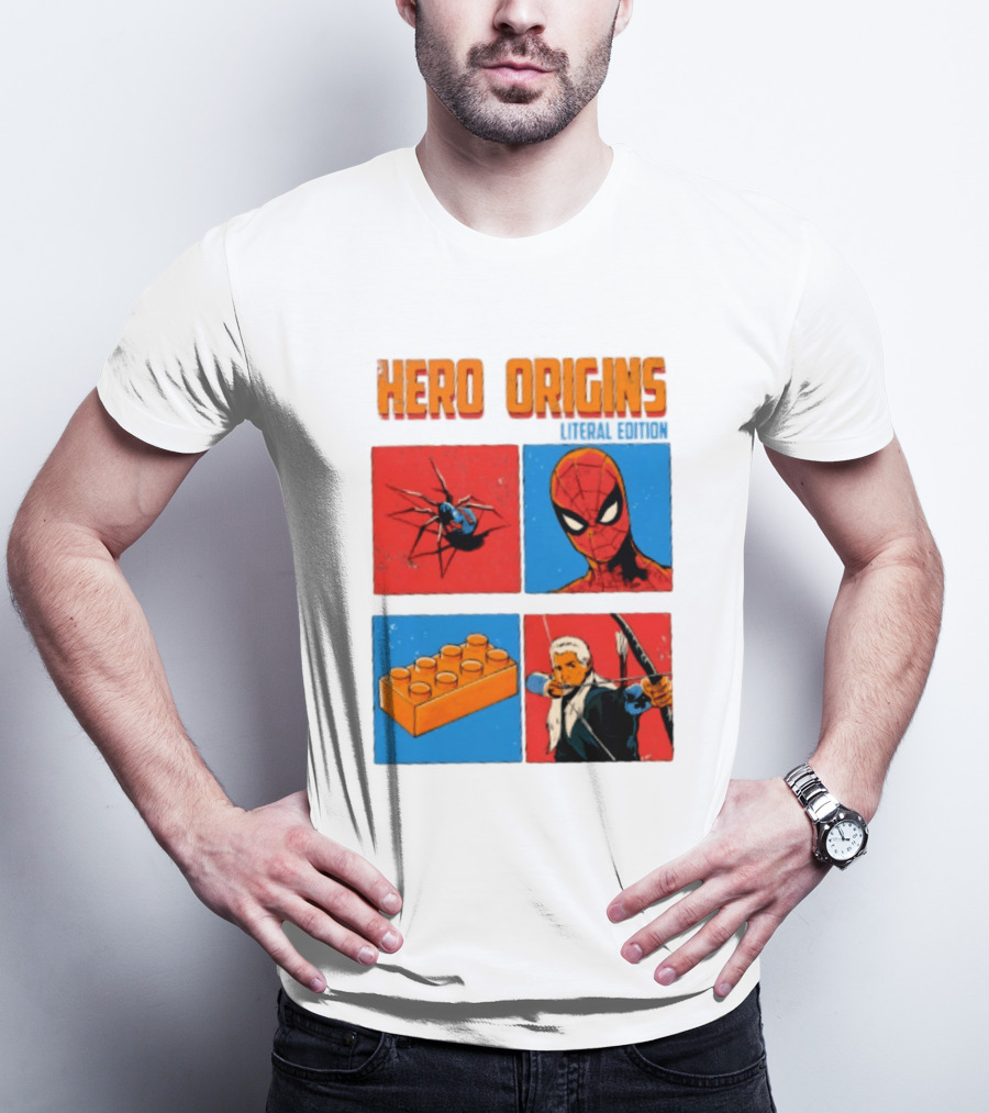 Hero Origins Spider Man Literal Edition Block Archer Spider T-Shirt