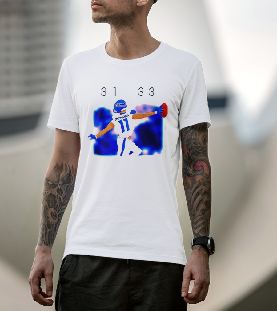 Jaxon Smith Njigba Seattle Seahawks 11 Football Catch 31 33 T-Shirt