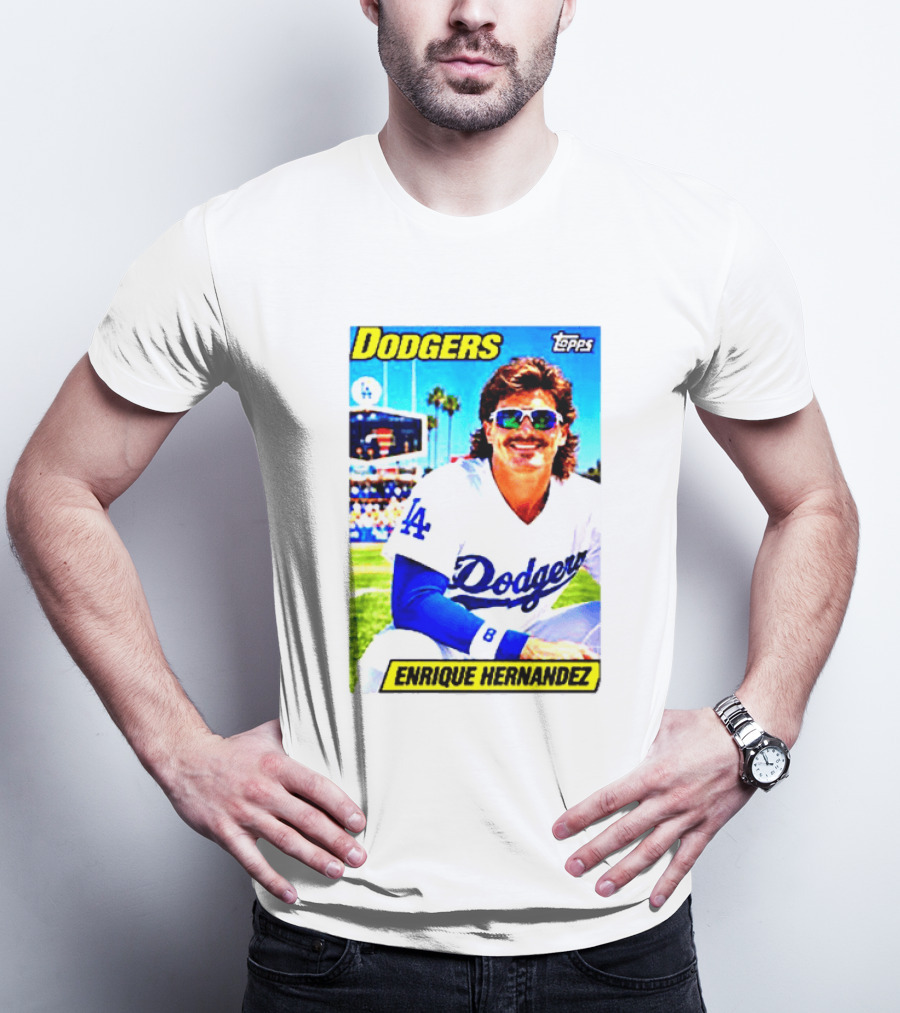 Dodgers Enrique Hernandez Topps Trading Card T-Shirt