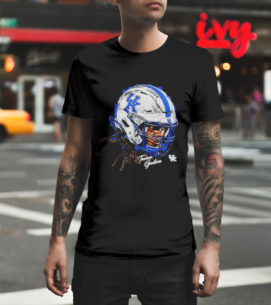 Tavion Gadson Kentucky Wildcats NCAA Football Helmet Head Swag T-Shirt