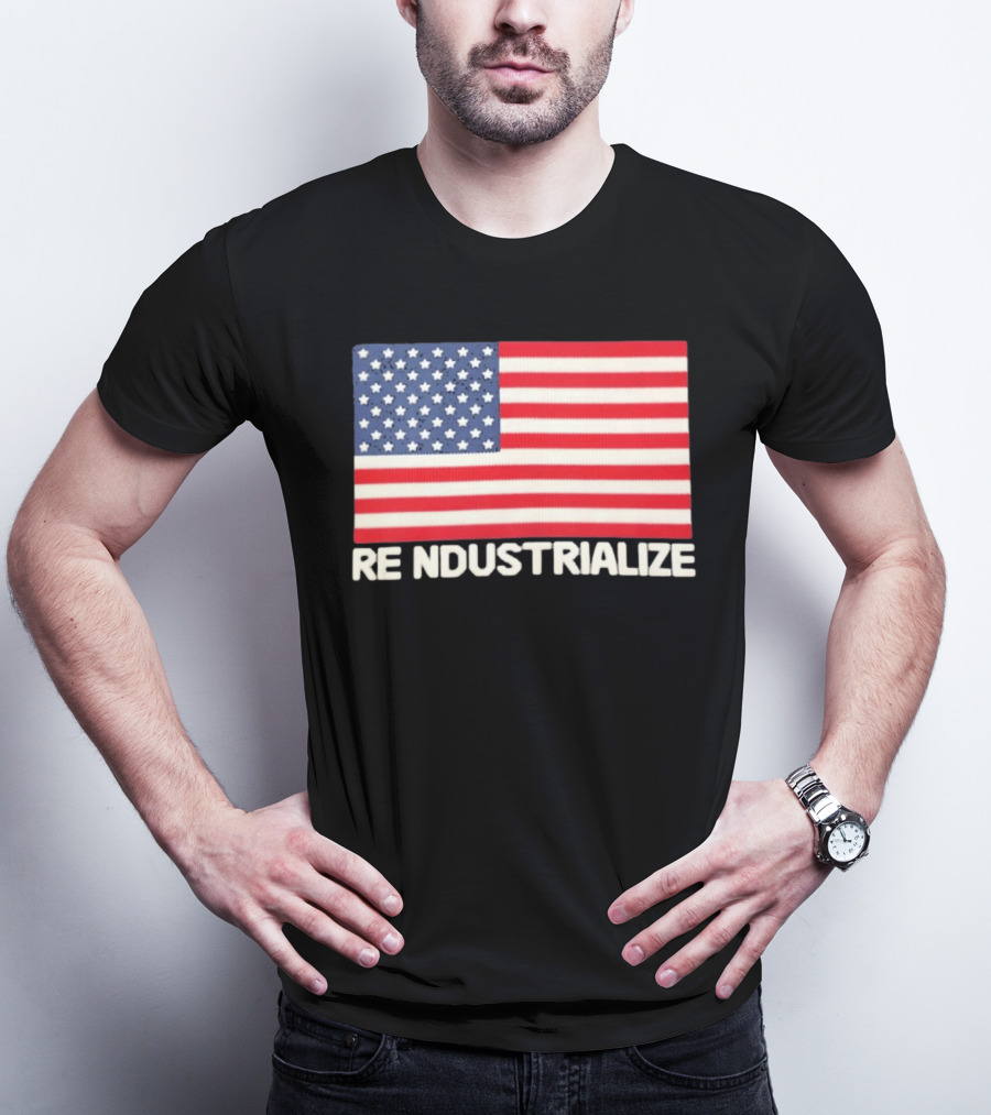 Reindustrialize United States Flag Stars And Stripes T-Shirt
