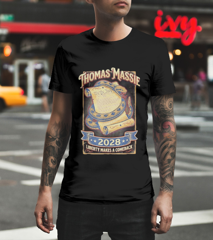 Thomas Massie 2028 Liberty Makes A Comeback We The People Snake T-Shirt