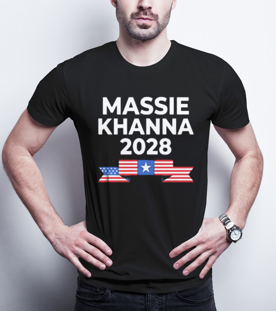 Massie Khanna 2028 American Flag Election Campaign T-Shirt