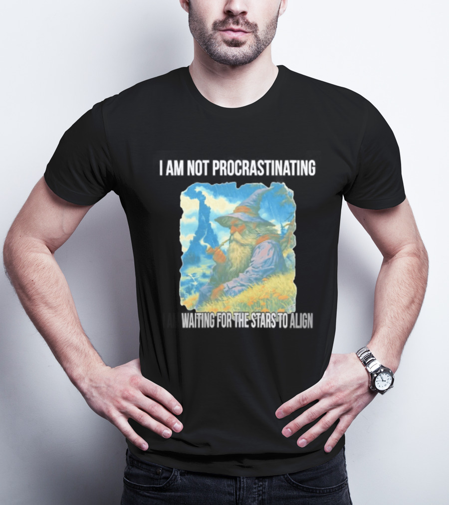 I Am Not Procrastinating Wizard Waiting For The Stars To Align T-Shirt