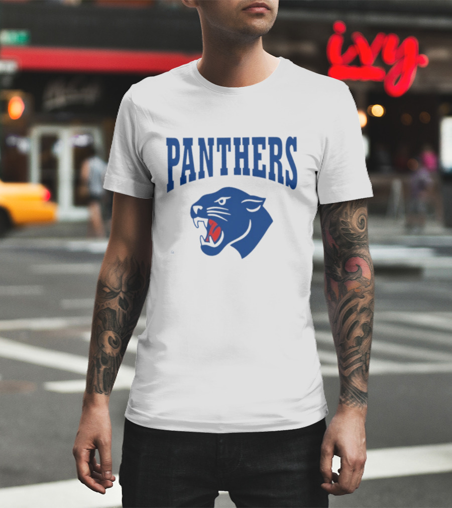 PANTHERS Carolina Football Iconic Blue Roaring T-Shirt
