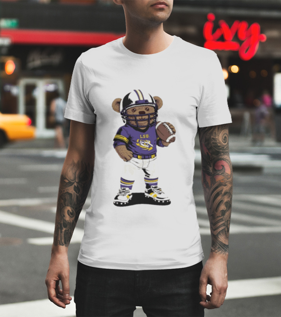 LSU Tigers 2026 NCAA Teddy Bear Football Player In Purple Uniform T-Shirt