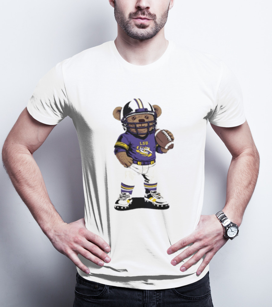LSU Tigers 2026 NCAA Teddy Bear Football Player In Purple Uniform T-Shirt