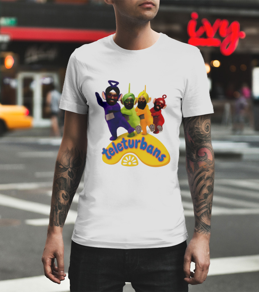 Teleturbans Teletubbies Sikh Turban Characters T-Shirt