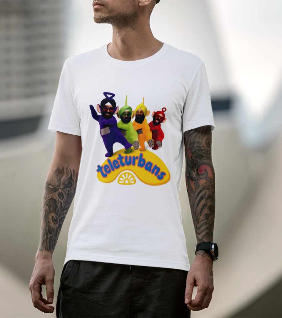 Teleturbans Teletubbies Sikh Turban Characters T-Shirt