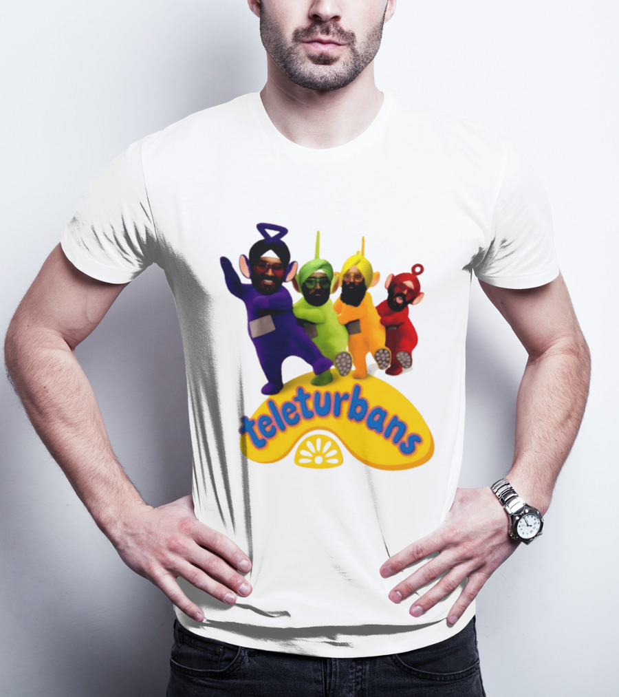 Teleturbans Teletubbies Sikh Turban Characters T-Shirt