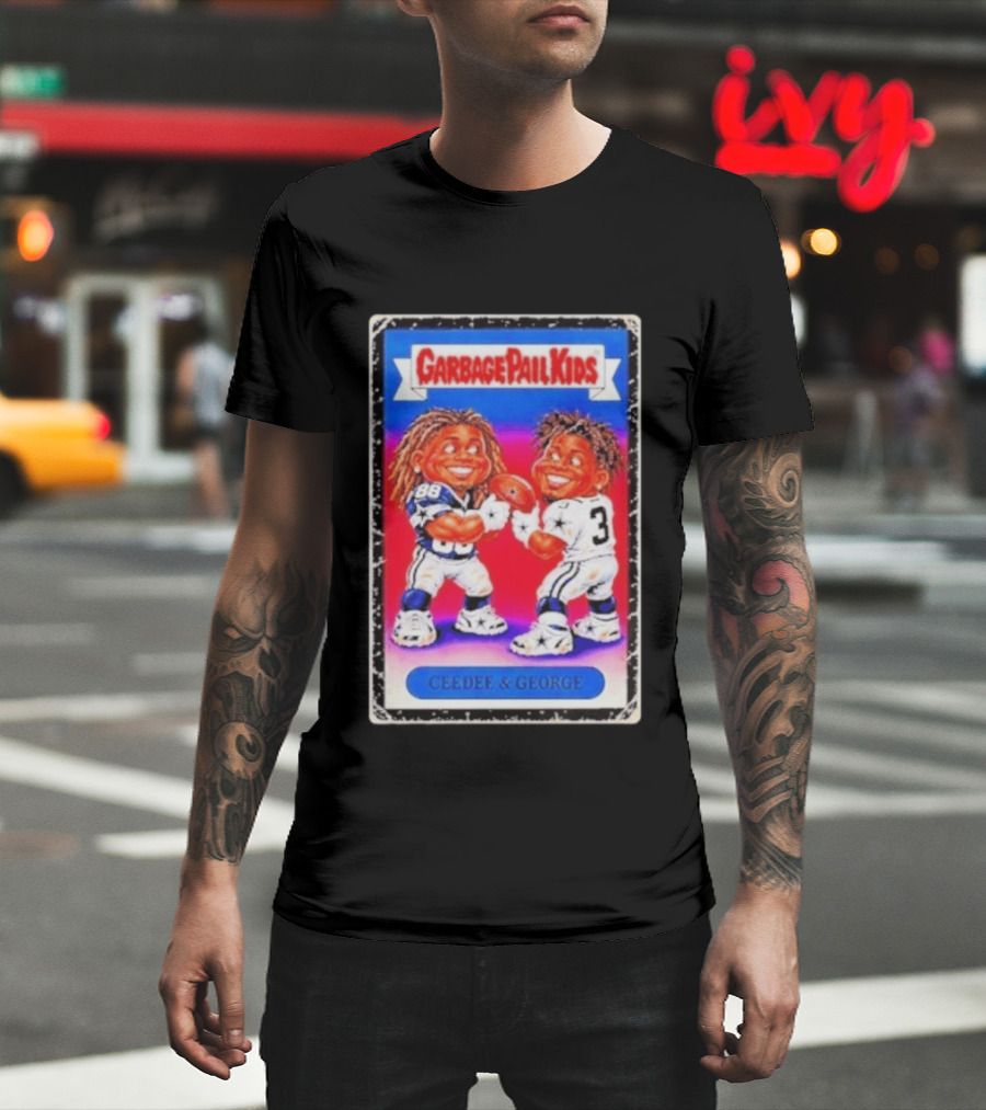 Garbage Pail Kids CeeDee George Cowboys Steelers Football Card Characters T-Shirt