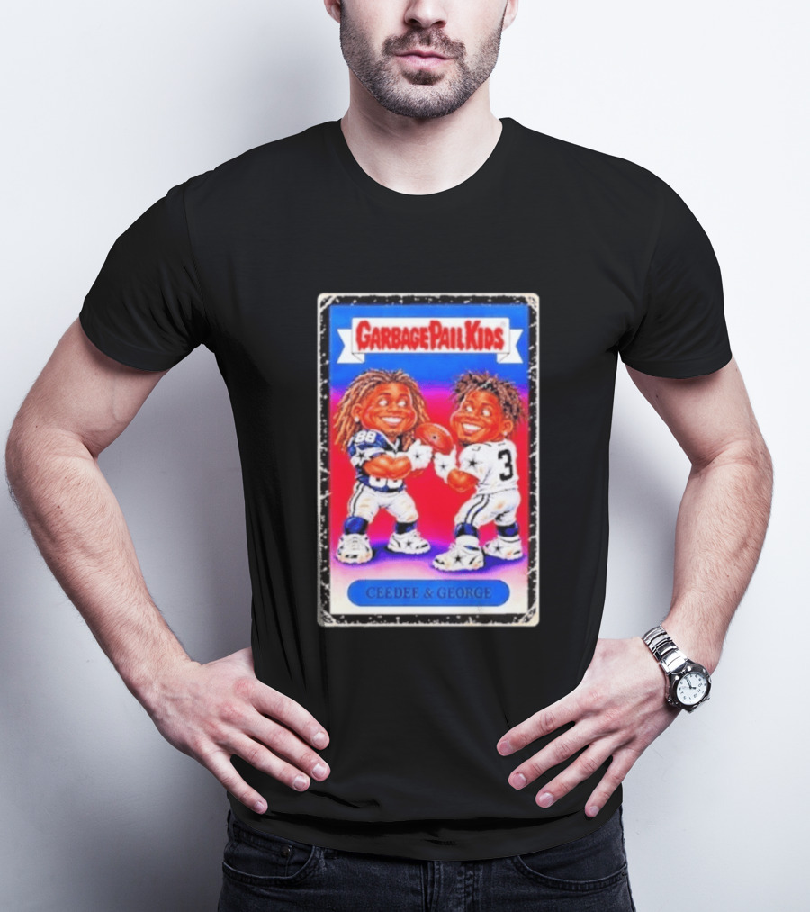 Garbage Pail Kids CeeDee George Cowboys Steelers Football Card Characters T-Shirt