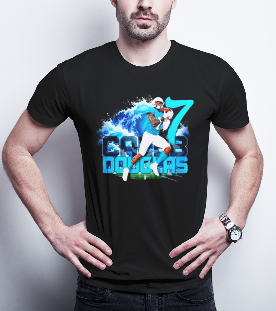 Caleb Douglas Miami Dolphins Tidal Wave Football Player Number 7 T-Shirt