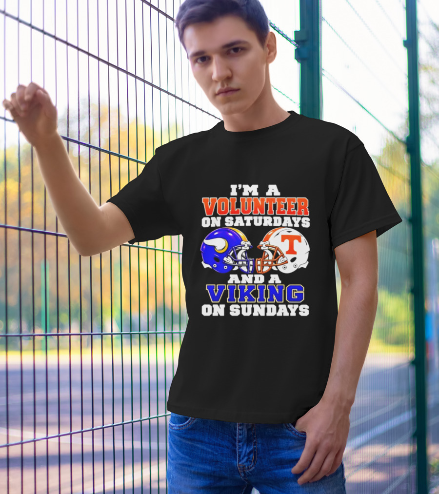 I'm A Volunteer On Saturdays And A Viking On Sundays Helmet Football T-Shirt