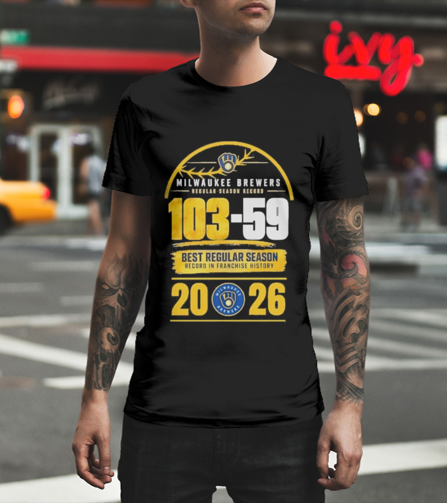 Milwaukee Brewers Record Season 103 59 Best Regular Season 2026 T-Shirt