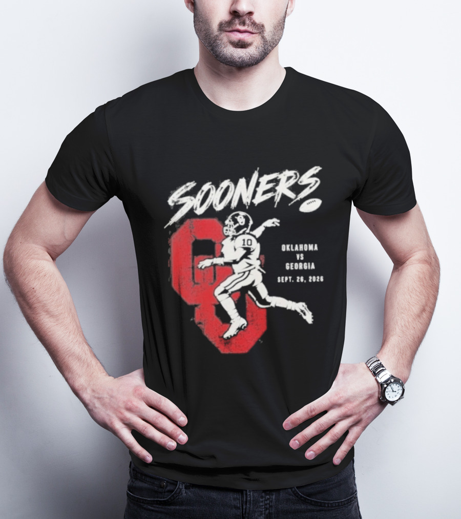 Oklahoma Sooners Vs Georgia Bulldogs Sept 26 2026 Football Matchup T-Shirt