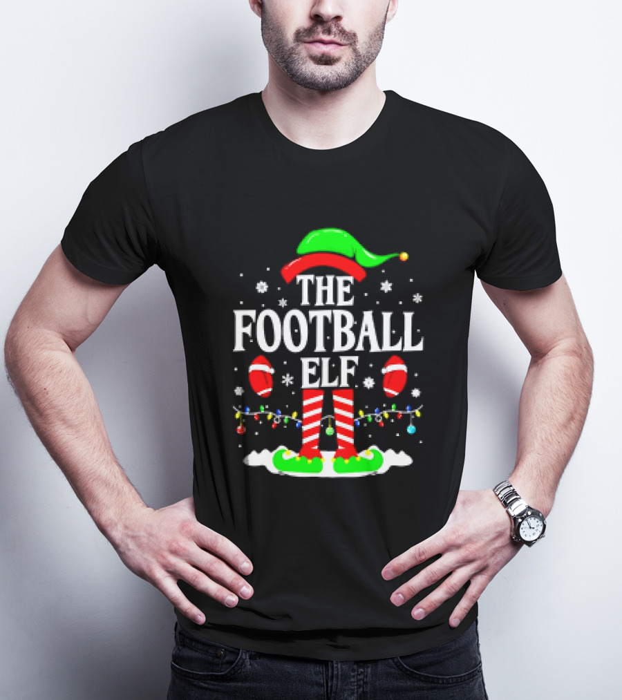 The Football Elf Christmas Holiday Festive Sports Magic T-Shirt