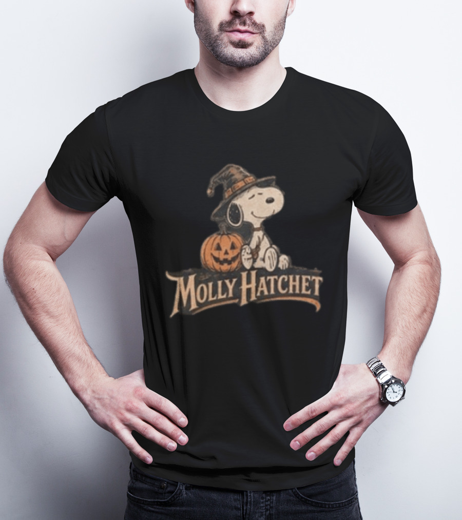 Molly Hatchet Snoopy Witchin Through The Pines Halloween Pumpkin T-Shirt