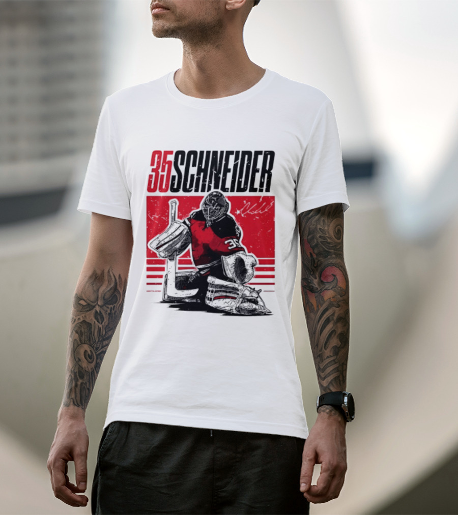 35 Schneider New Jersey Devils Hockey Player Starter T-Shirt