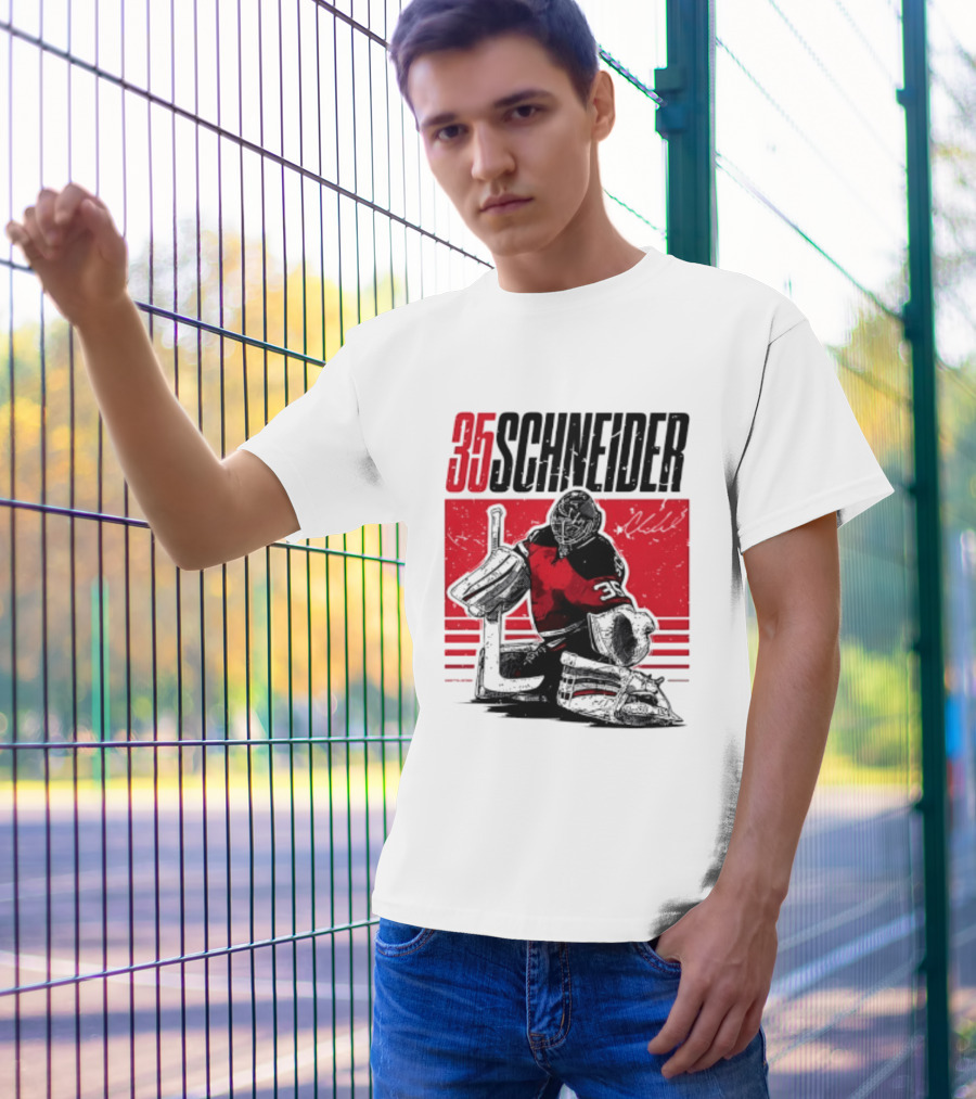 35 Schneider New Jersey Devils Hockey Player Starter T-Shirt