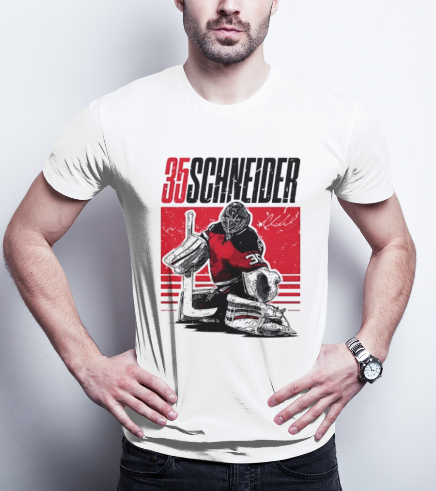35 Schneider New Jersey Devils Hockey Player Starter T-Shirt