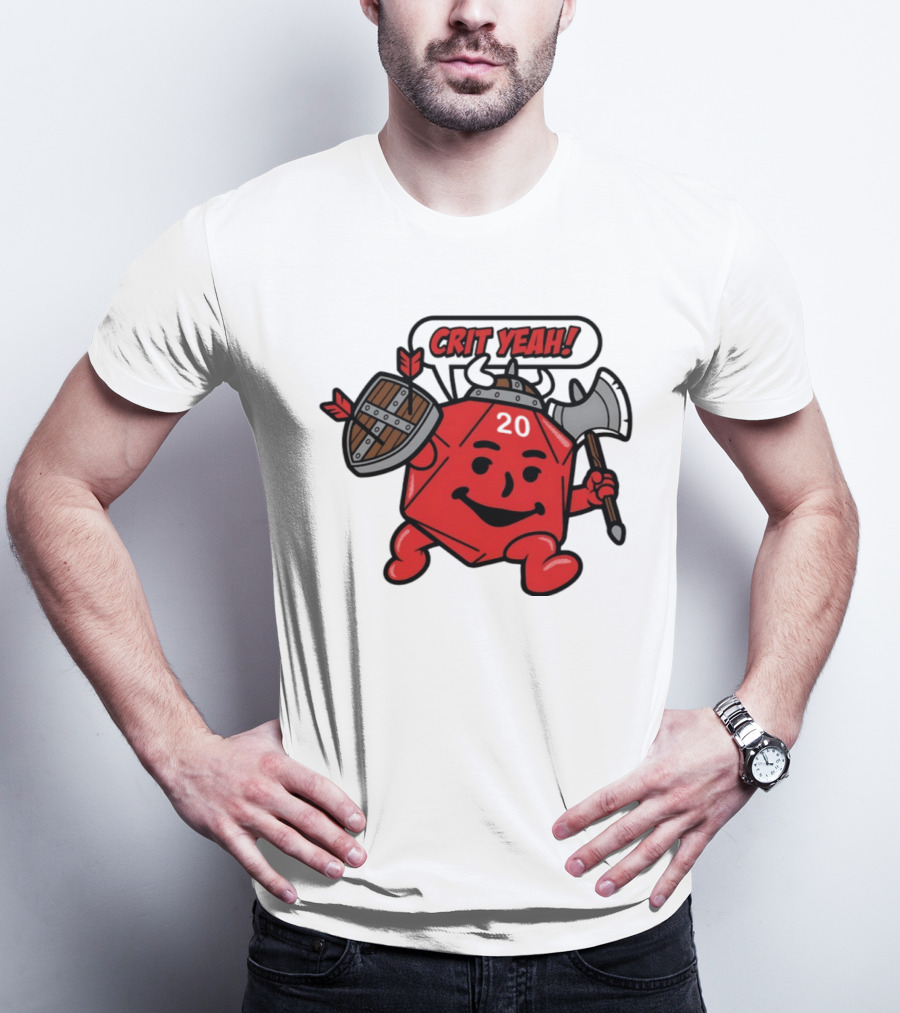 Crit Yeah D20 Viking Dice With Axe And Shield T-Shirt