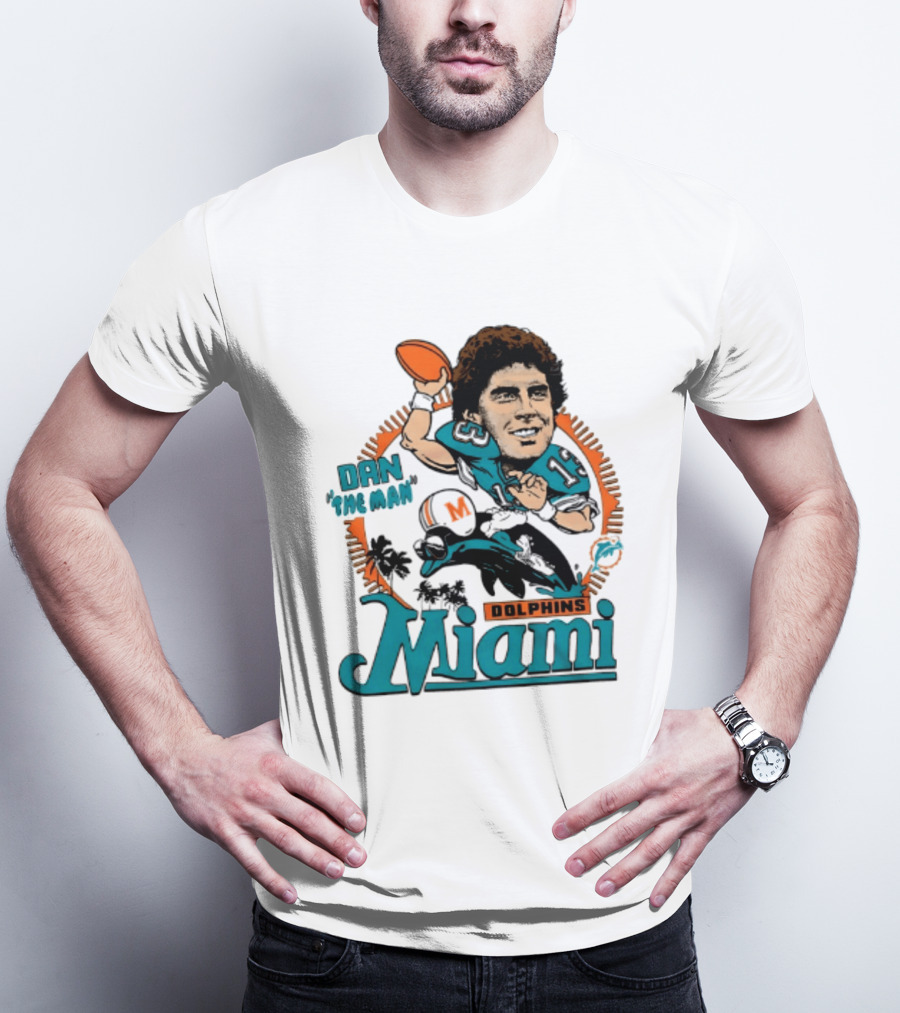 Dan Marino Miami Dolphins Dan The Man Caricature Football Miami T-Shirt